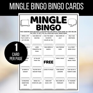 Mingle Bingo, Get to Know You Bingo, Find Someone Who Bingo, Find the ...