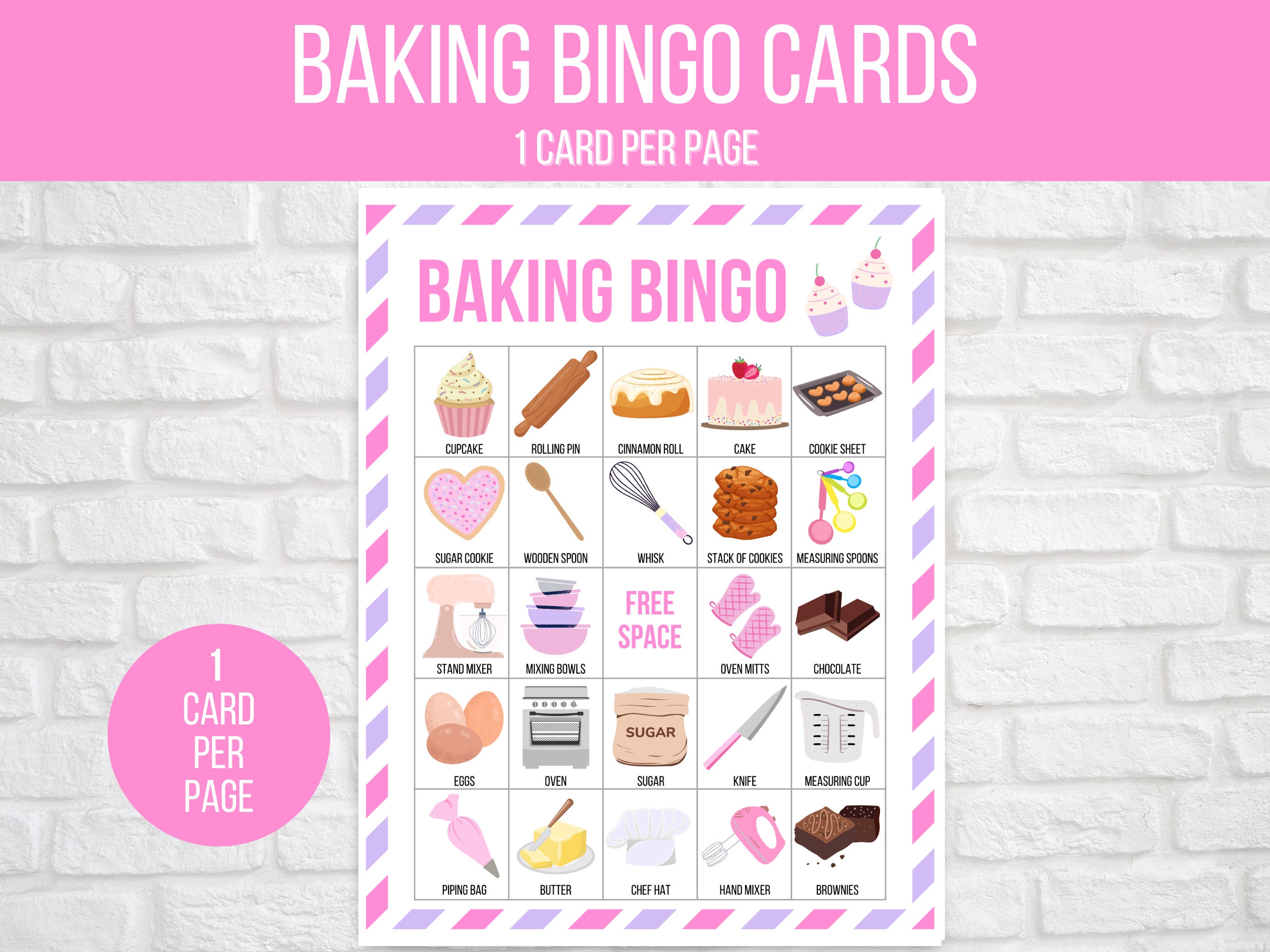 Baking Bingo 30 Printable Baking Bingo Cards Baking - Etsy