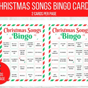 Christmas Songs Bingo, 50 Printable Christmas Songs Bingo Cards ...