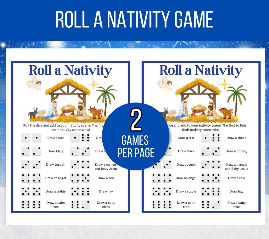 Roll a Nativity, Nativity Game, Birth of Jesus Game, Christmas Bible ...