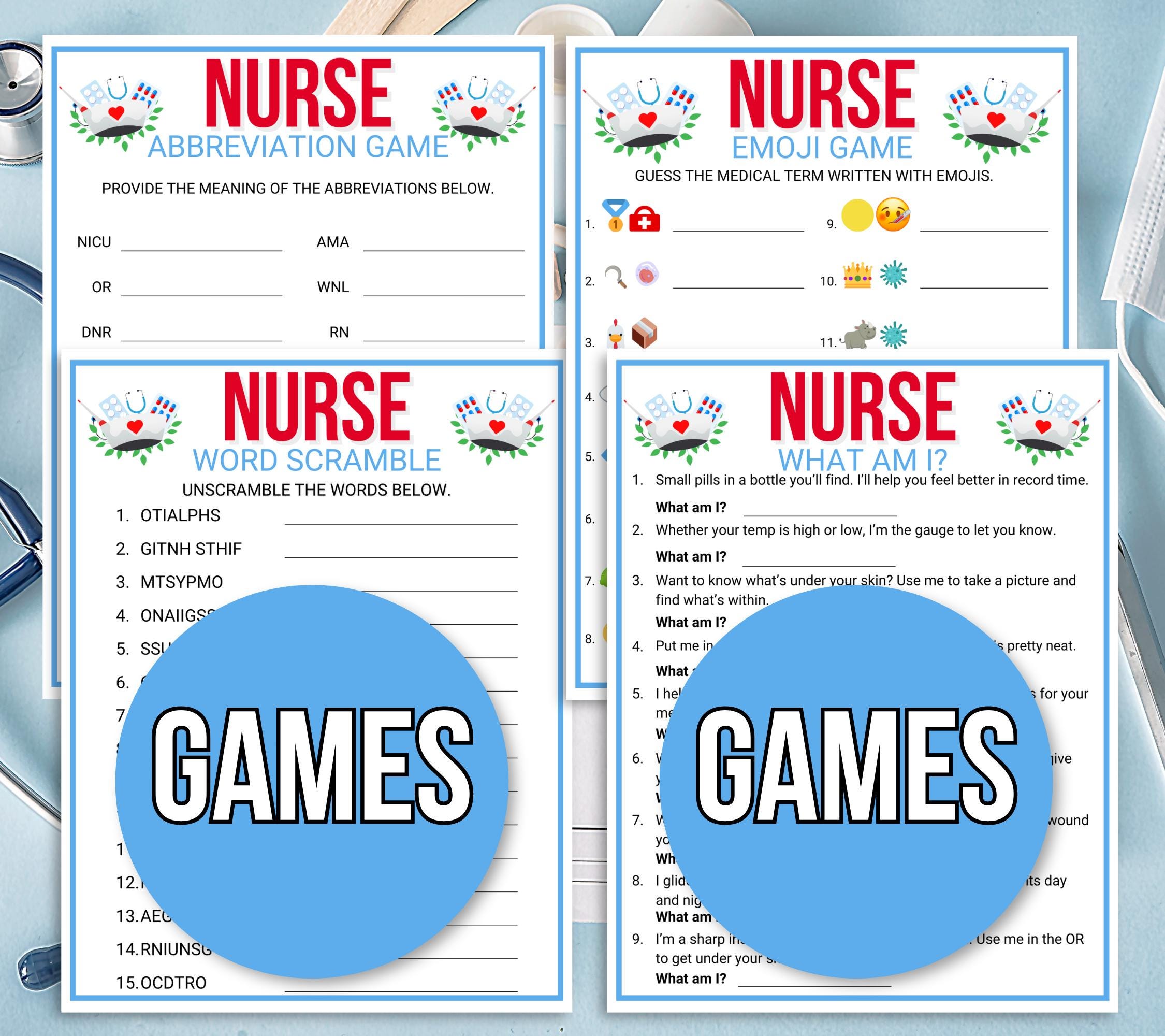 Nurse Games Bundle, Nurse Trivia Games, Nurse Games Trivia Bundle ...