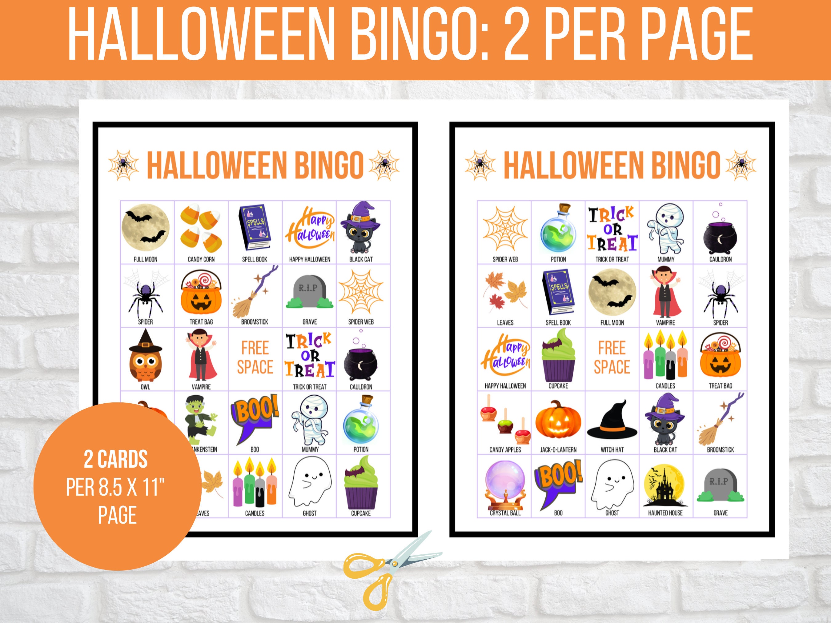 Halloween Bingo 30 Halloween Bingo Cards Halloween Activity - Etsy