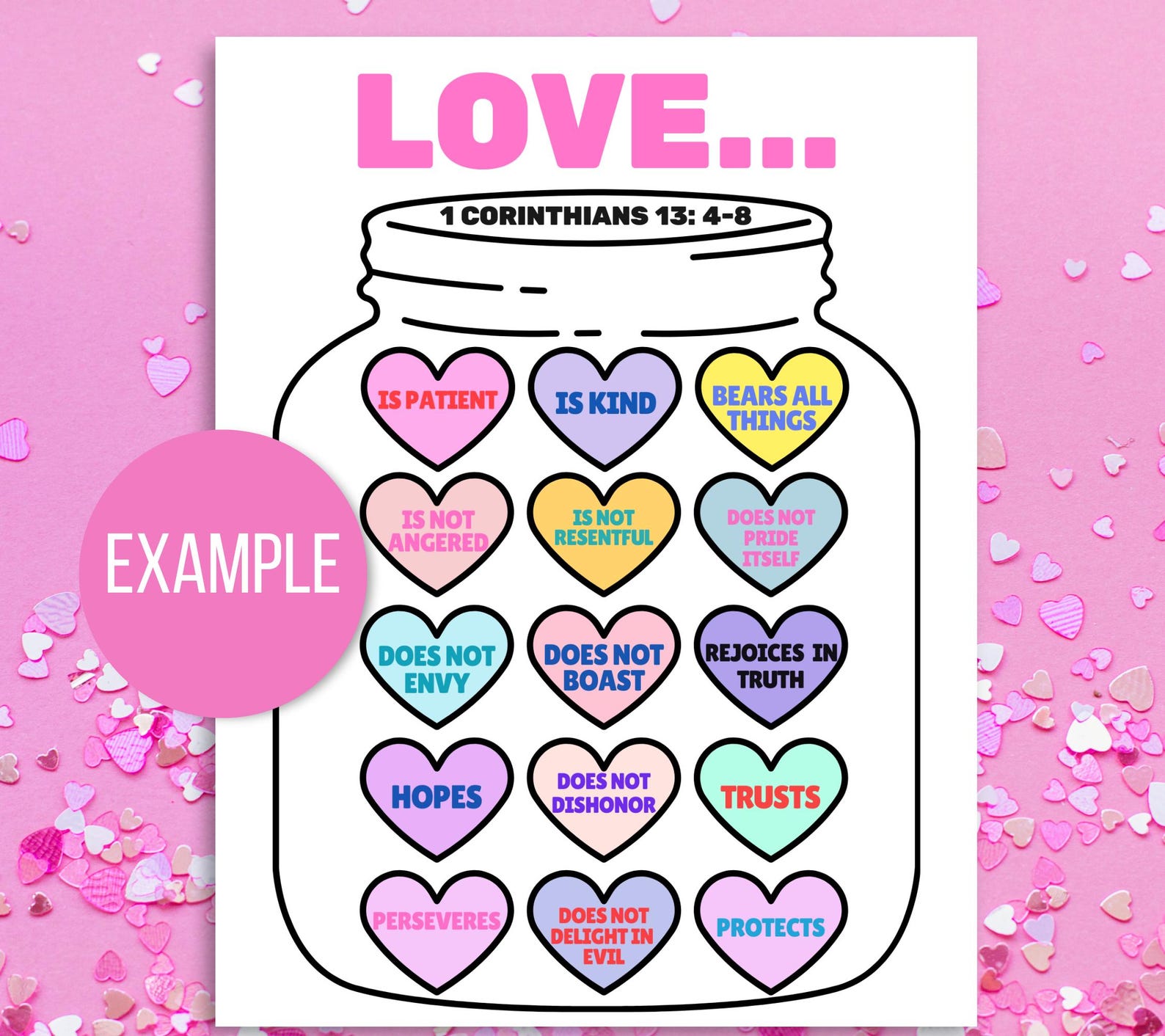 Valentine's Day Bible Coloring Page, God's Love Bible Verses Game, God ...
