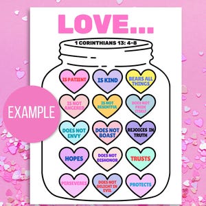 Valentine's Day Bible Coloring Page, God's Love Bible Verses Game, God ...
