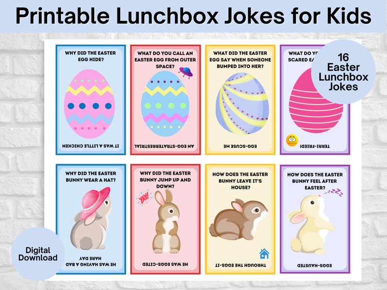 Printable Easter Lunchbox Jokes for Kids Funny Easter Lunch - Etsy