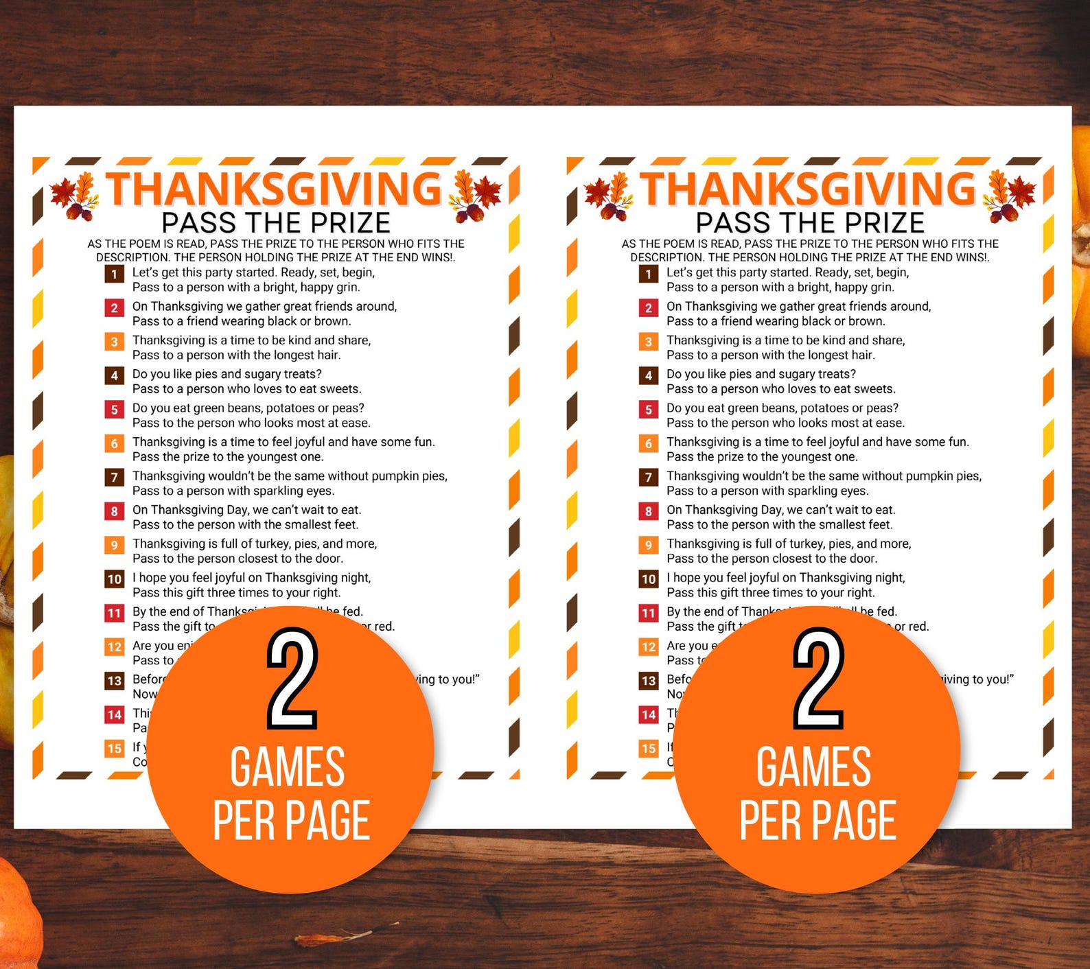 Thanksgiving Pass the Prize Game, Thanksgiving Games, Thanksgiving Left ...