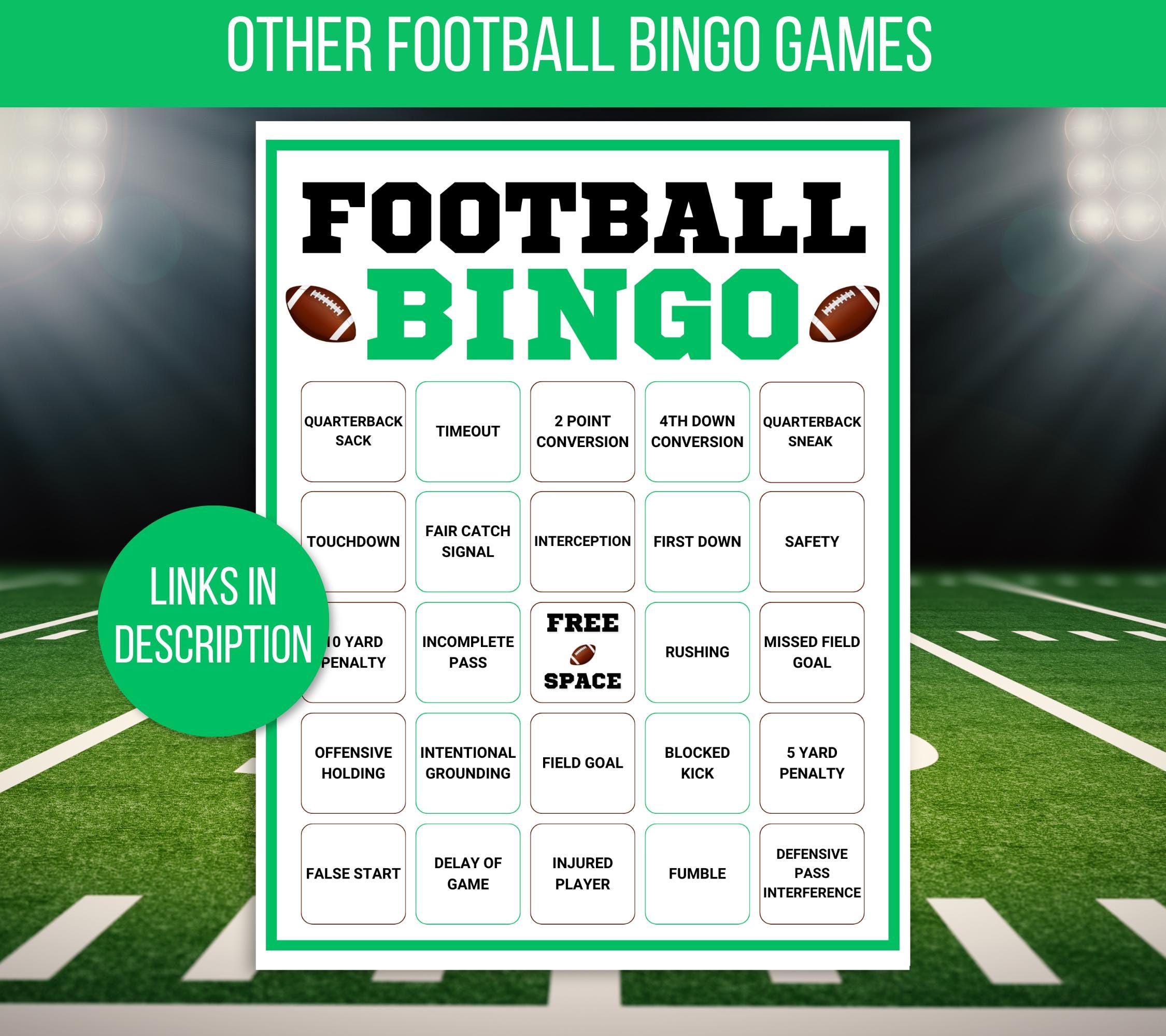 Football Commercials Bingo, 50 Big Game Day Bingo Cards, Football Watch ...