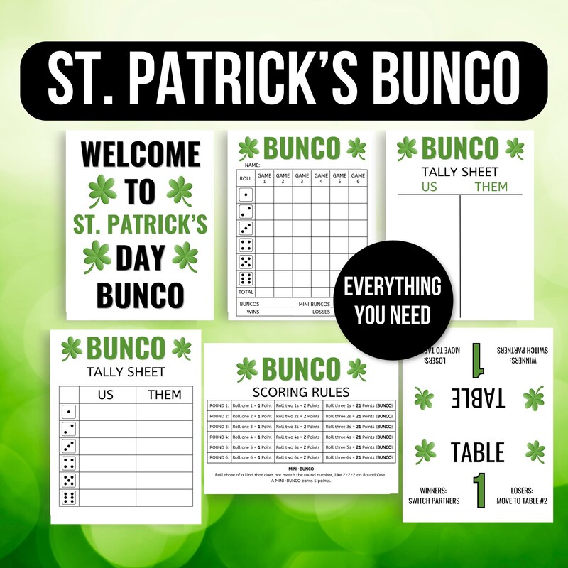 St Patricks Bunco Decor - Etsy