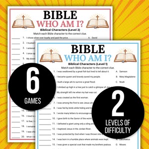 Bible Who Am I Trivia Game Bundle, Bible Trivia, Bible Riddles, Bible ...