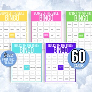 Books of the Bible Bingo, Bible Bingo, 60 Bible Bingo Cards, Bible ...