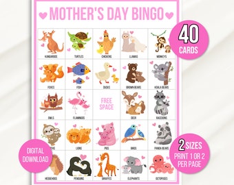 Printable Mother's Day Bingo, 20 Mother's Day Bingo Cards, Mother's Day ...