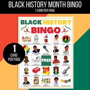 Black History Bingo, Black History Games, Black History Month Bingo, 30 ...