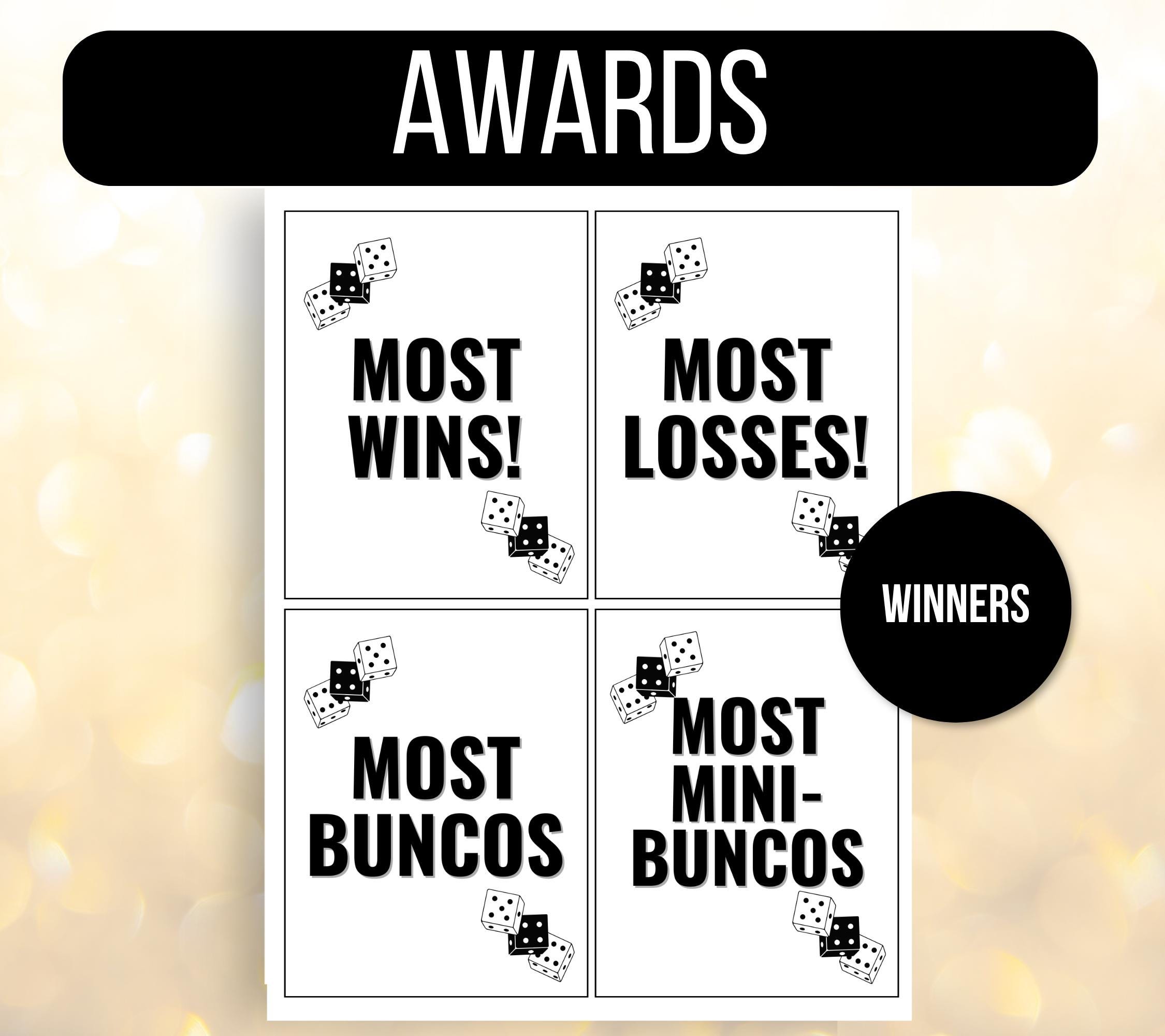 Bunco Score Sheet, Bunco Tally Sheets, Bunco Scorecards, Bunco Game ...