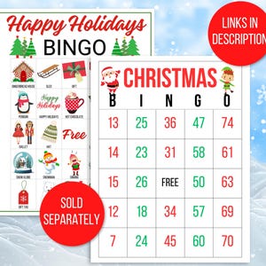 Christmas Bingo, 50 Christmas Bingo Cards, Christmas Activity, Kids ...