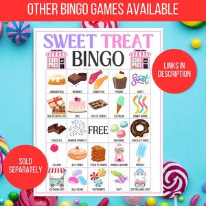 Candy Bingo, 30 Printable Candy Bingo Cards, Sweet Treats Bingo, Candy ...