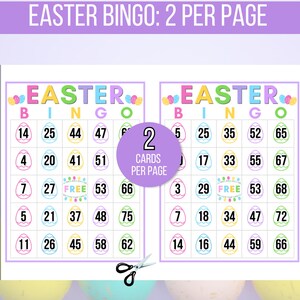 Easter Bingo, 100 Easter Bingo Cards, Printable Easter Activity for ...