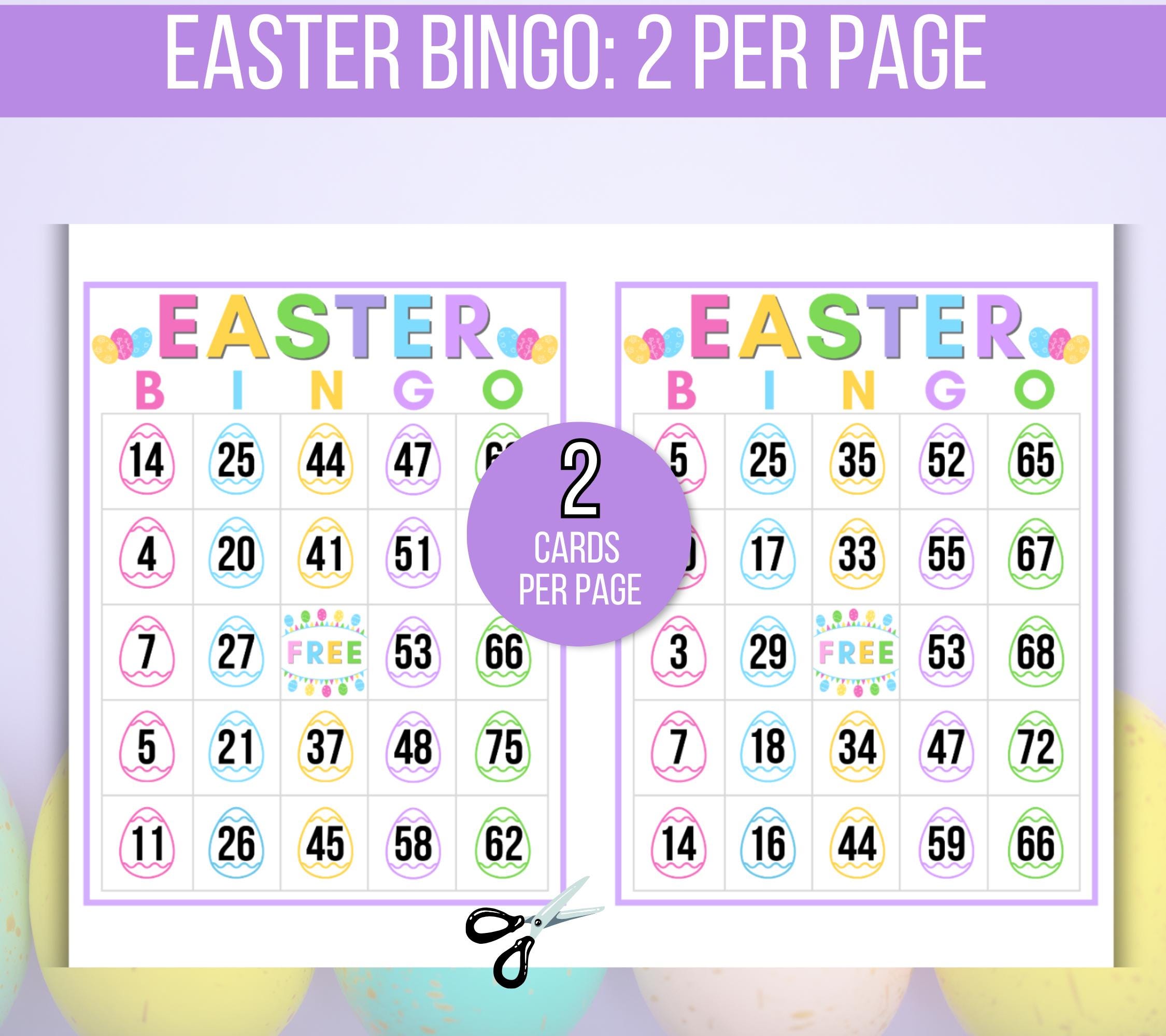 Easter Bingo, 100 Easter Bingo Cards, Printable Easter Activity for ...