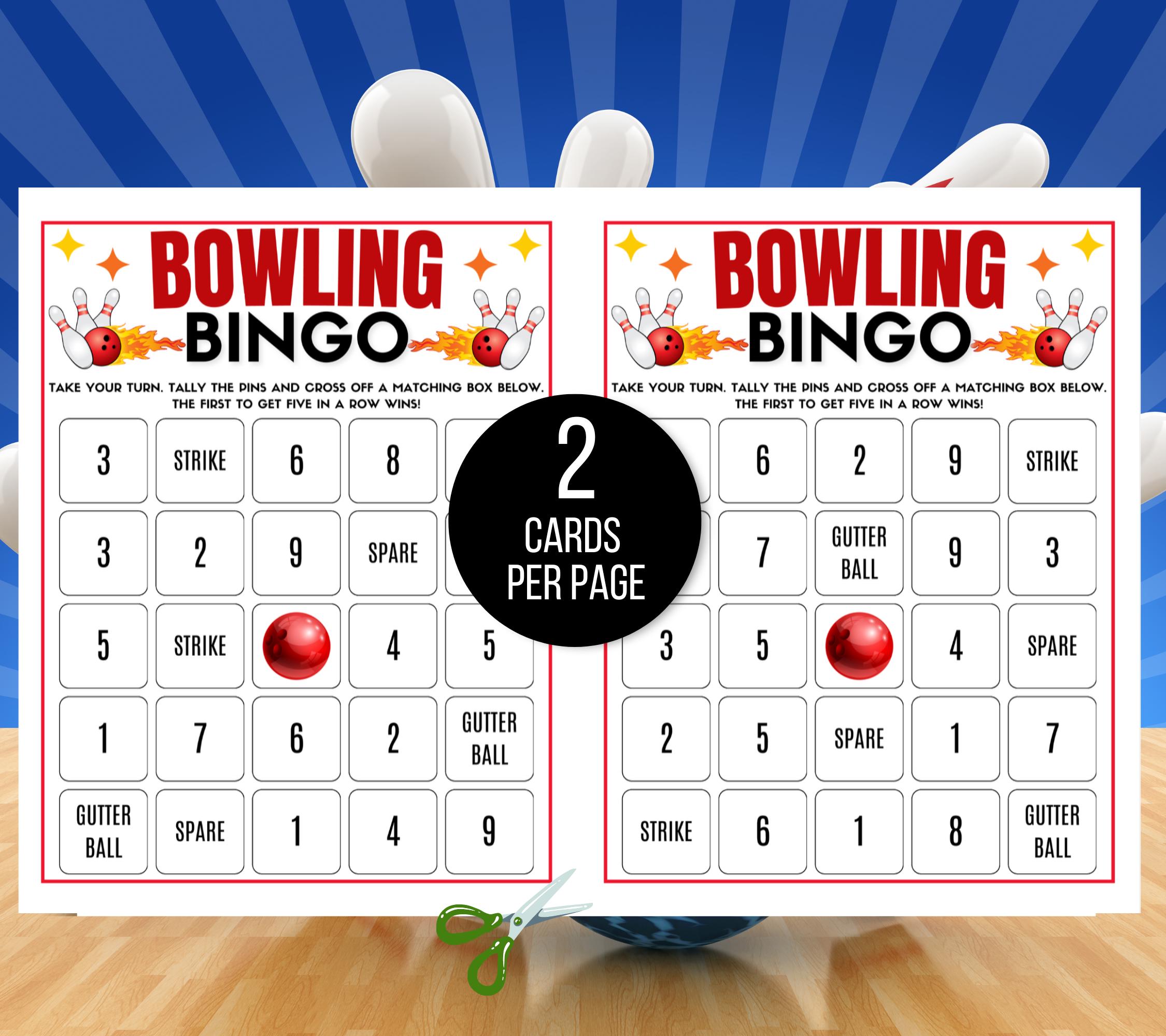Bowling Bingo, 50 Bowling Bingo Cards, Bowling Game, Bowling Activity ...