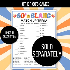 60s Bingo, 60s Song Bingo, 60s Music Bingo, 60s Retro Bingo, 50 ...