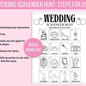 Wedding Treasure Hunt, Wedding Scavenger Hunt, Wedding Scavenger Hunt ...