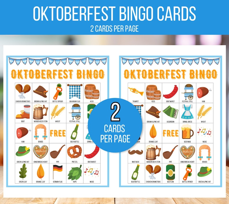 Oktoberfest Bingo, 30 Oktoberfest Bingo Cards, Oktoberfest Activity ...