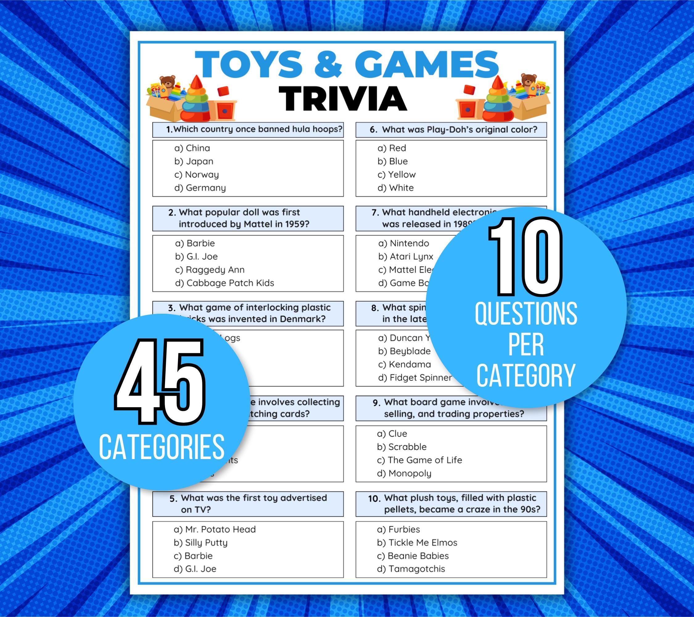 Pub Trivia Games Bundle, Trivia Night Games, Trivia Games Set, Family ...