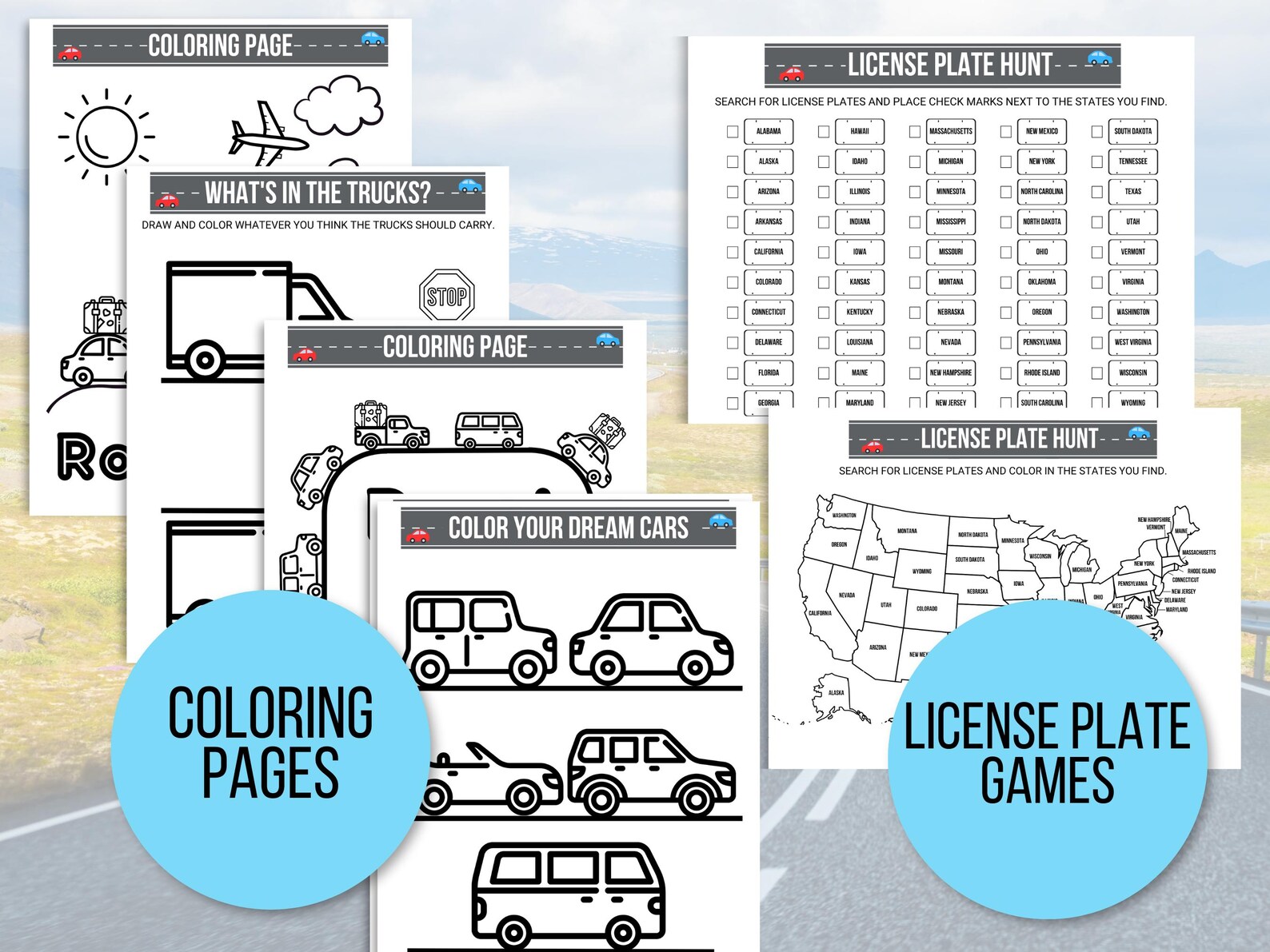 Mega Kids Road Trip Games, Travel Activities, Road Trip Games Bundle ...