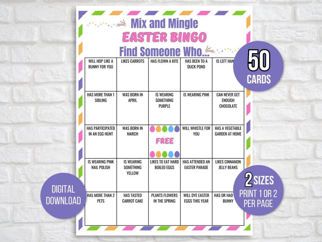 Easter Bingo, Easter Get to Know You Bingo, Easter Find Someone Who ...