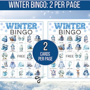 Winter Bingo, 50 Winter Bingo Cards, Winter Games, Winter Activity for ...