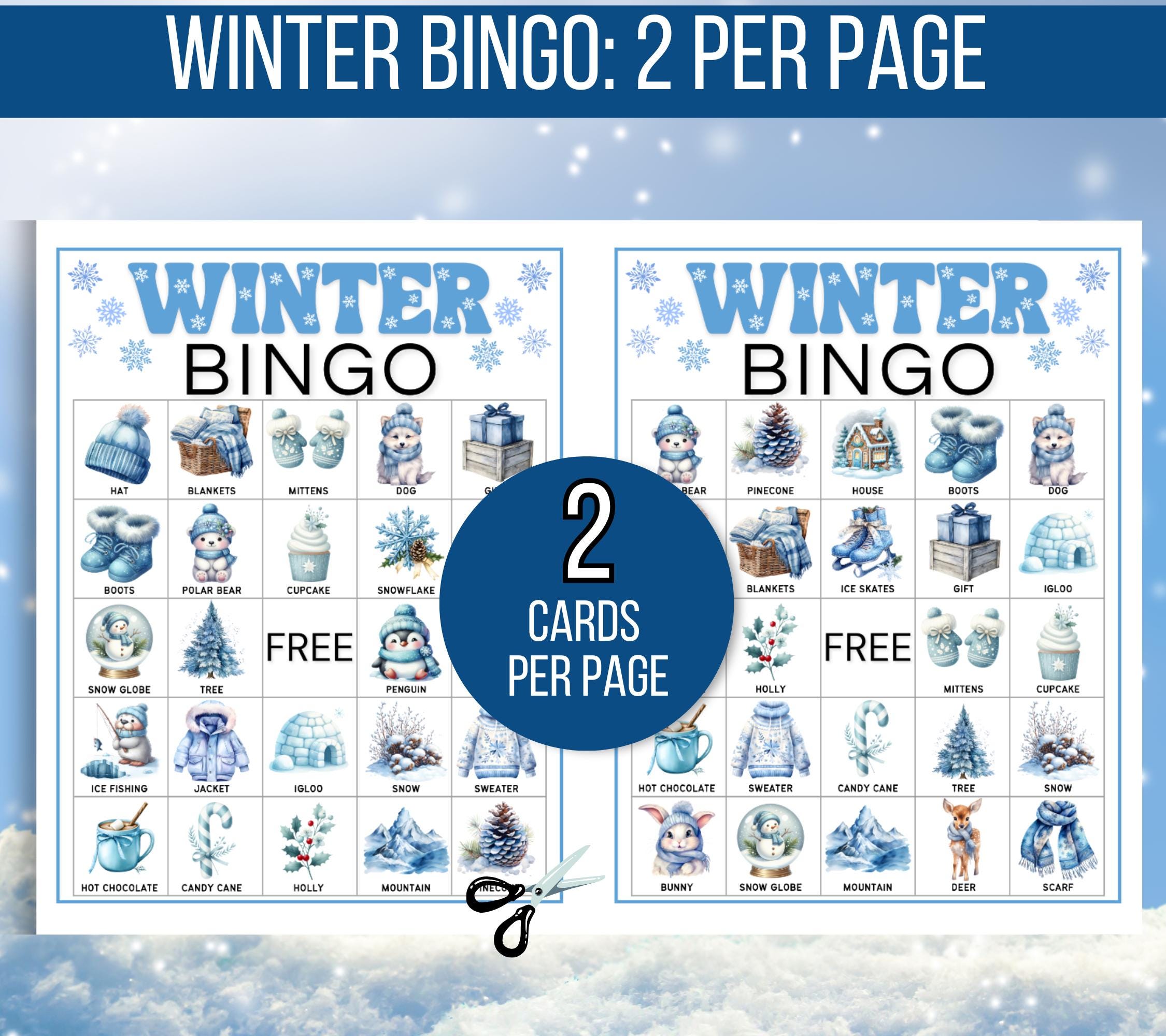 Winter Bingo, 50 Winter Bingo Cards, Winter Games, Winter Activity for ...
