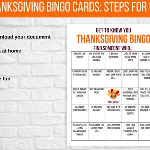 Thanksgiving Get to Know You Bingo, Find Someone Who Bingo, Find the ...