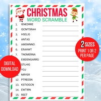 Christmas Game | Christmas Song Scramble | Party Game | Word Scramble ...