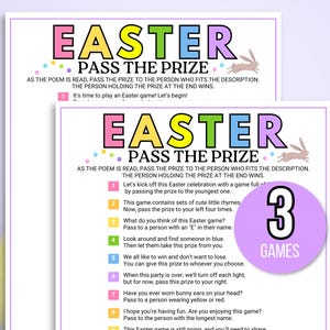 Easter Pass the Prize Game, Easter Pass the Present Game, Easter Pass ...