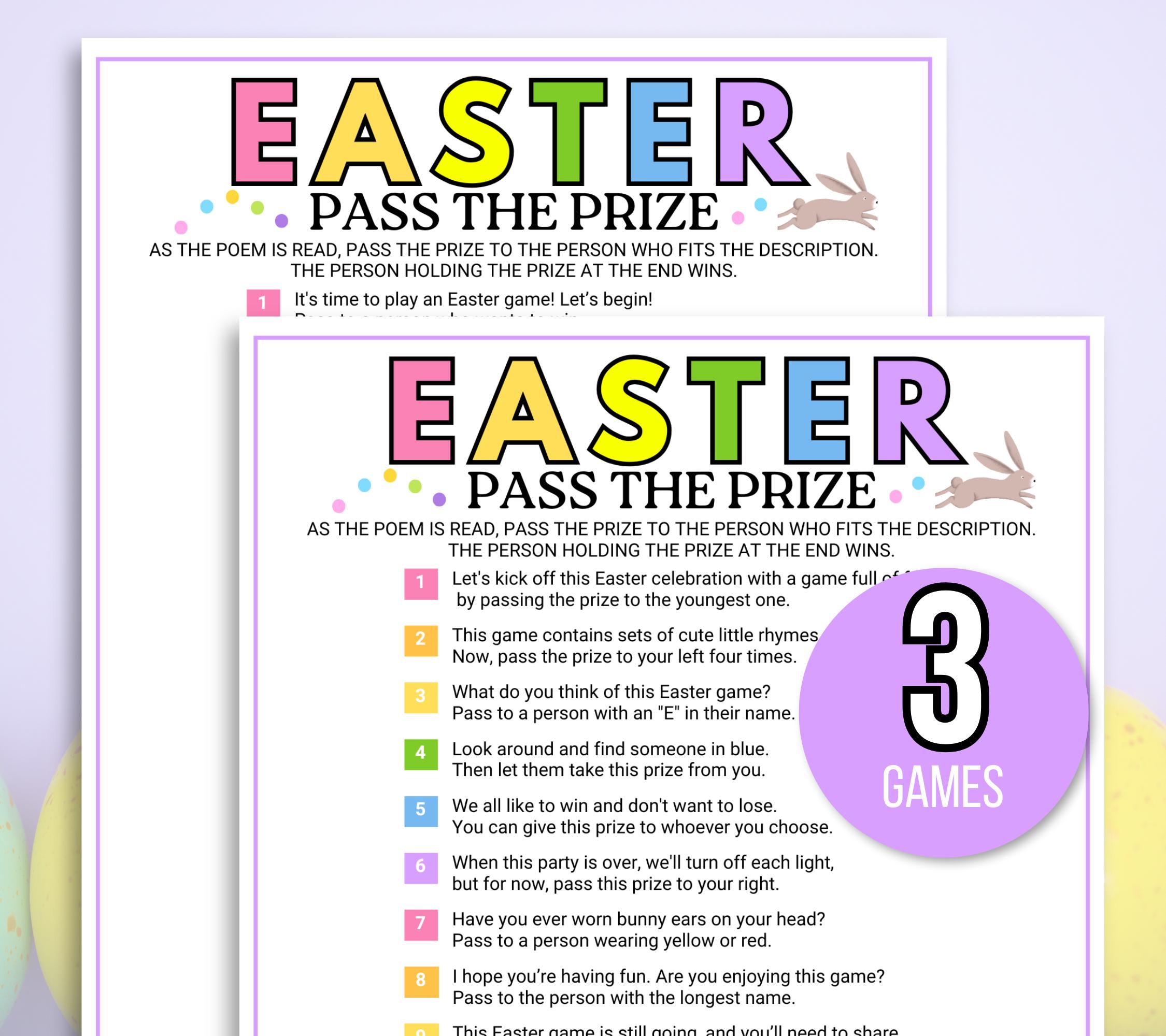 Easter Pass the Prize Game, Easter Pass the Present Game, Easter Pass ...