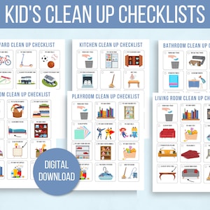 Kids Cleaning Checklist With Pictures, Kids Tidying Checklists, Kids ...