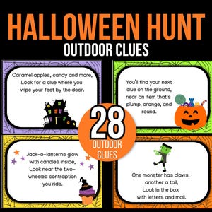 Halloween Treasure Hunt, Indoor Halloween Scavenger Hunt, Outdoor ...