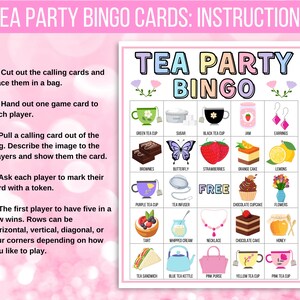 Tea Party Bingo, 30 Printable Tea Party Bingo Cards, Tea Party Game ...