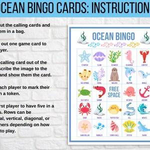 Ocean Bingo, Under the Sea Bingo, 30 Printable Ocean Bingo Cards, Ocean ...