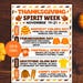 Customizable Thanksgiving School Spirit Week Flyer, Customizable ...