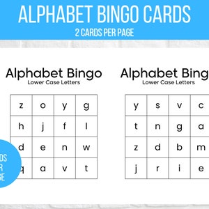 Alphabet Bingo, 100 Printable Alphabet Bingo Cards, ABC Practice, ABC ...