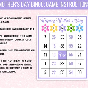 Mother's Day Bingo, 200 Mother's Day Bingo Cards, Mother's Day Activity ...