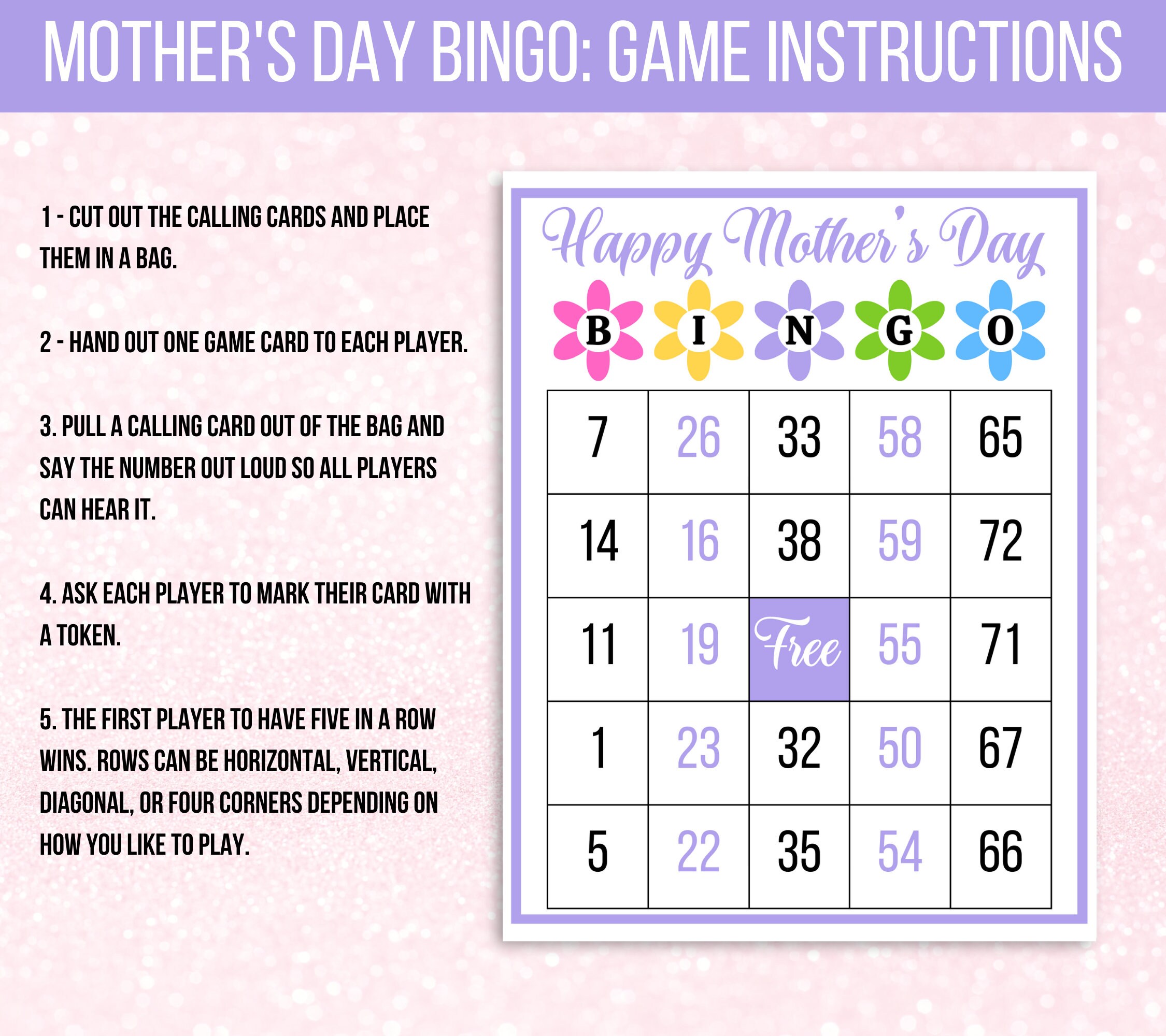 Mother's Day Bingo, 200 Mother's Day Bingo Cards, Mother's Day Activity ...
