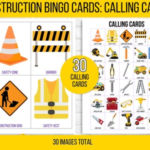 Construction Bingo, 30 Printable Construction Bingo Cards, Construction ...