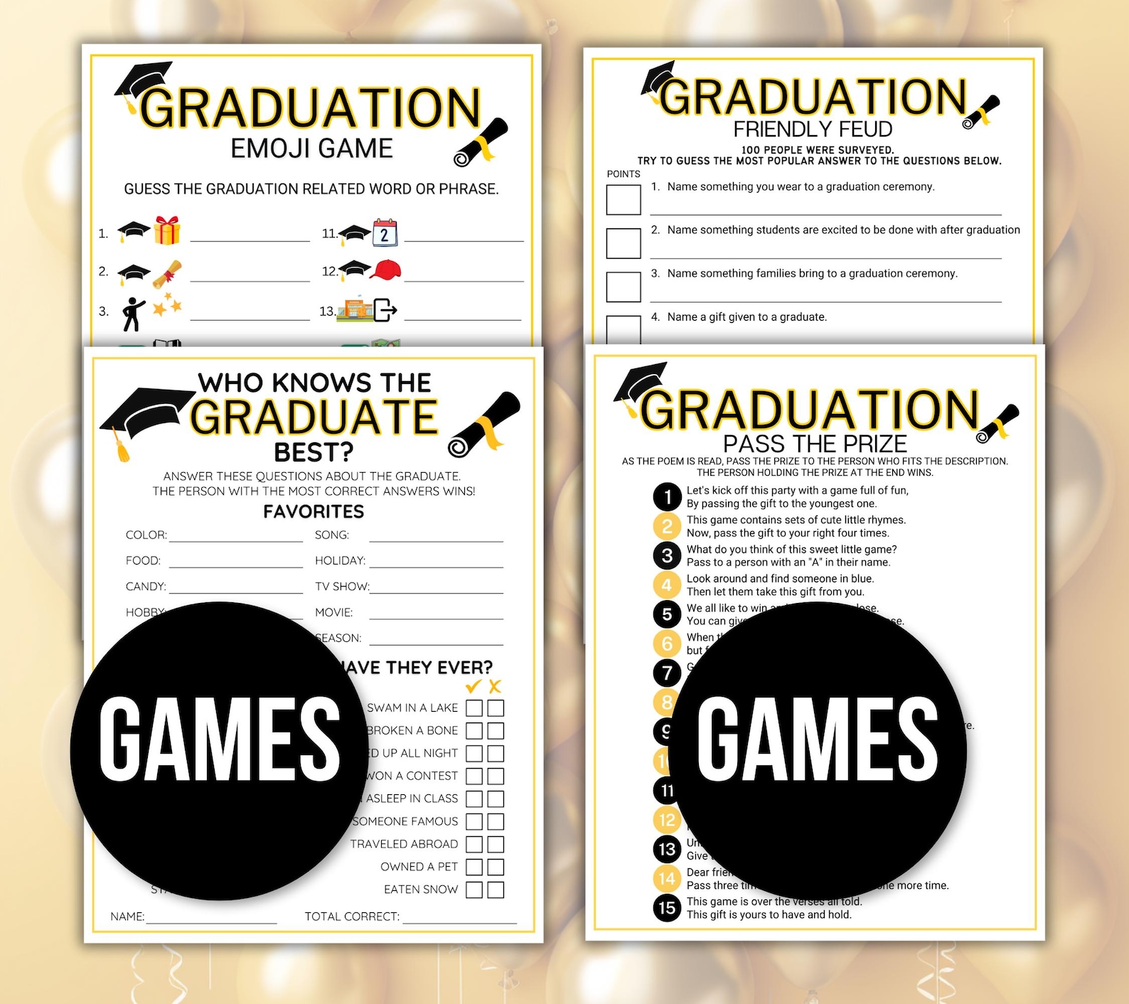 Graduation Games, Class of 2026 Graduation Party Games, Graduation ...