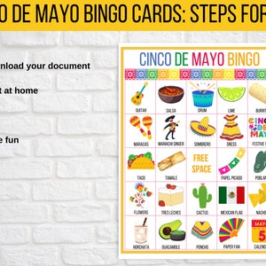 Cinco De Mayo Bingo 30 Printable Cinco De Mayo Bingo Cards - Etsy
