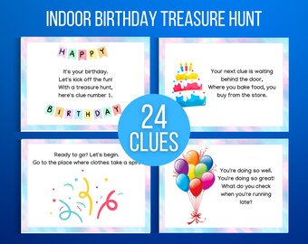 Birthday Scavenger Hunt for Kids, Birthday Treasure Hunt, Indoor ...