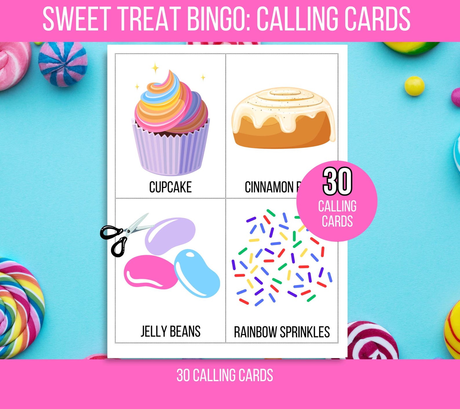 Sweet Treats Bingo, Candy Bingo, 30 Printable Candy Bingo Cards, Candy ...