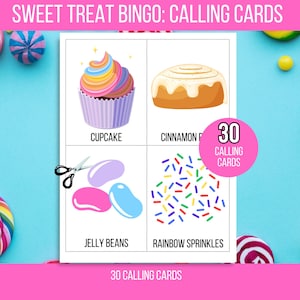 Sweet Treats Bingo, Candy Bingo, 30 Printable Candy Bingo Cards, Candy ...