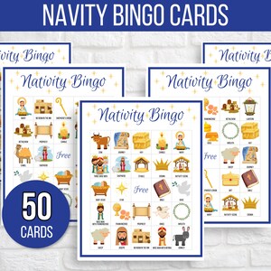 Nativity Bingo, 50 Nativity Bingo Cards, Christmas Bingo, Christmas ...