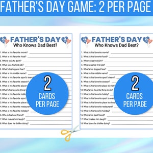 Father's Day Who Knows Dad Best Game, Father's Day Games, Games With ...
